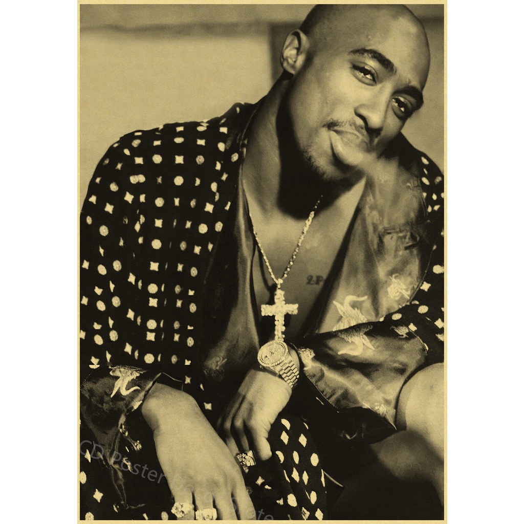 Hip Hop Singer Tupac Póster Retro Papel Kraft 2PAC Prints Posters ...