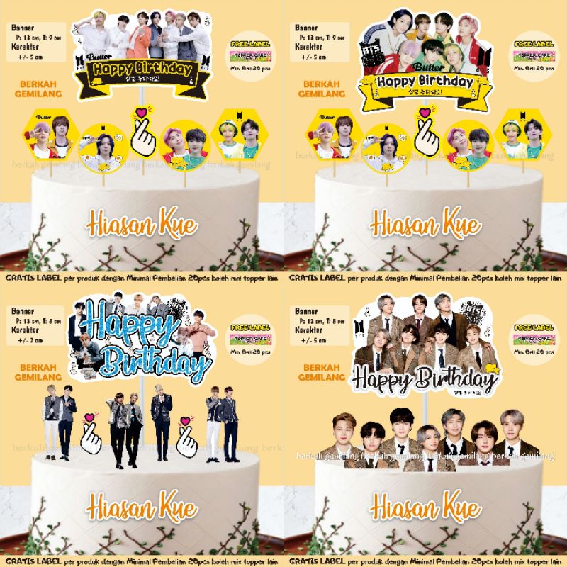 Bts Cake Topper - BTS Cake Topper - KPOP Birthday Cake Topper | Shopee ...