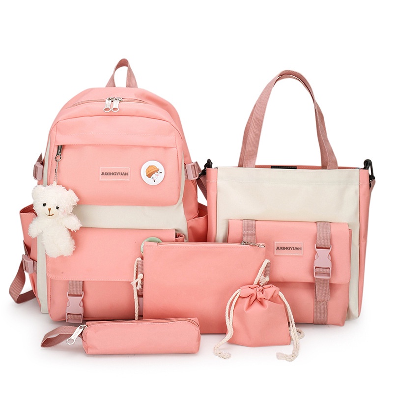 Crazy Bag Five-piece color matching schoolbag 2022 new girls' backpacks ...