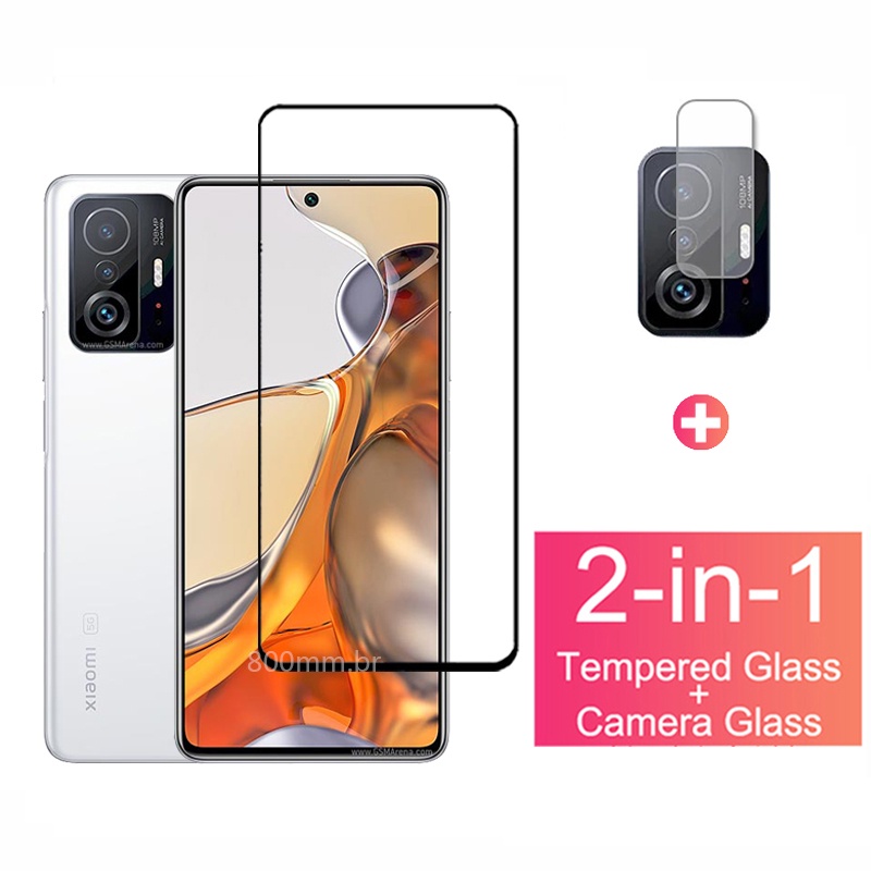 Mica Protector de Pantalla Vidrio Templado 9D 2 En 1 Para Xiaomi 11T Pro 13T 12T 14 13 Pro 12 Mi ...