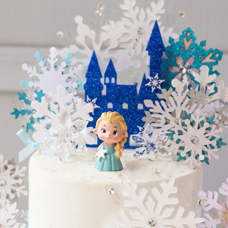 Frozen Elsa Princesa Cupcake Toppers Castillo Copo De Nieve Niños Feliz ...