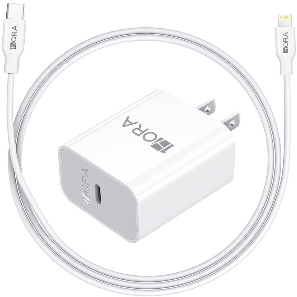 Cargador iPhone 1HORA PD 20W con Adaptador De Cable USB C lightning ...
