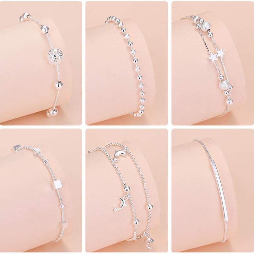 Pulsera Delgada Plateada 925 Para Mujer | Shopee México