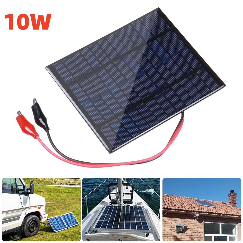 10W 10Watt 12V 166MA Panel Solar Con Alambre Mini Sistema DIY Módulo ...