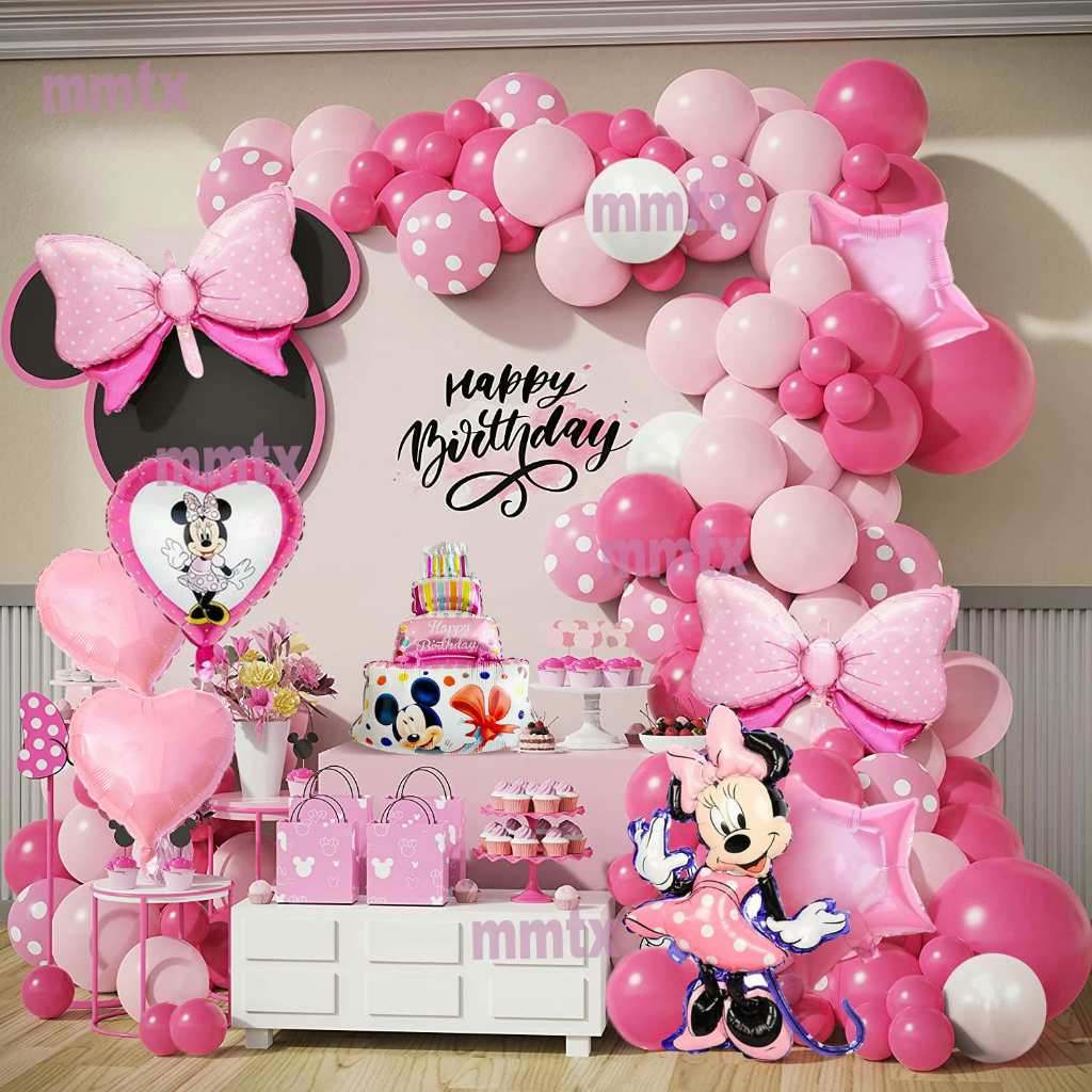 Globo Minnie mouse Niña Fiesta De Cumpleaños Decoración Niños Pink ...