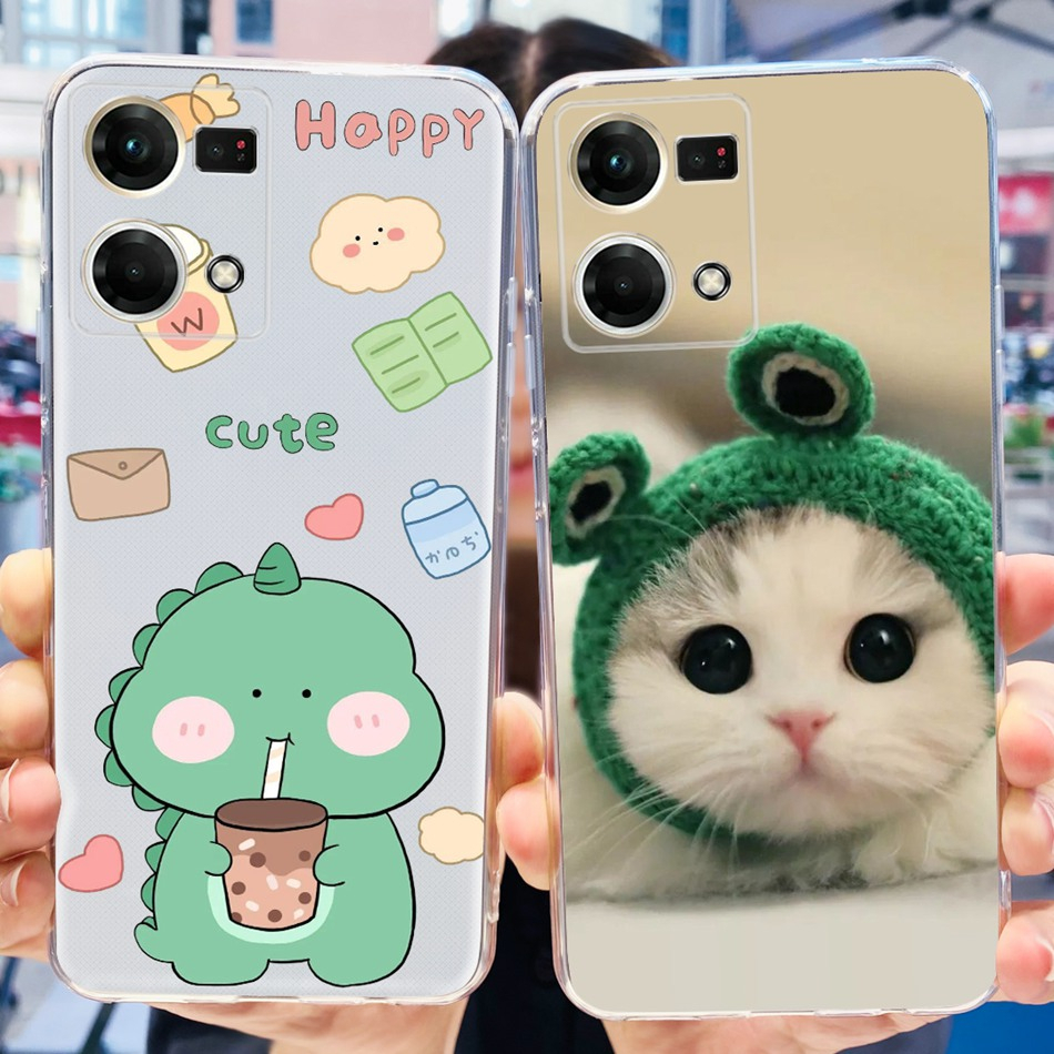 OPPO Reno7 4G Cute Cat Dinosaurio Patrón Teléfono Carcasa Reno 7 ...