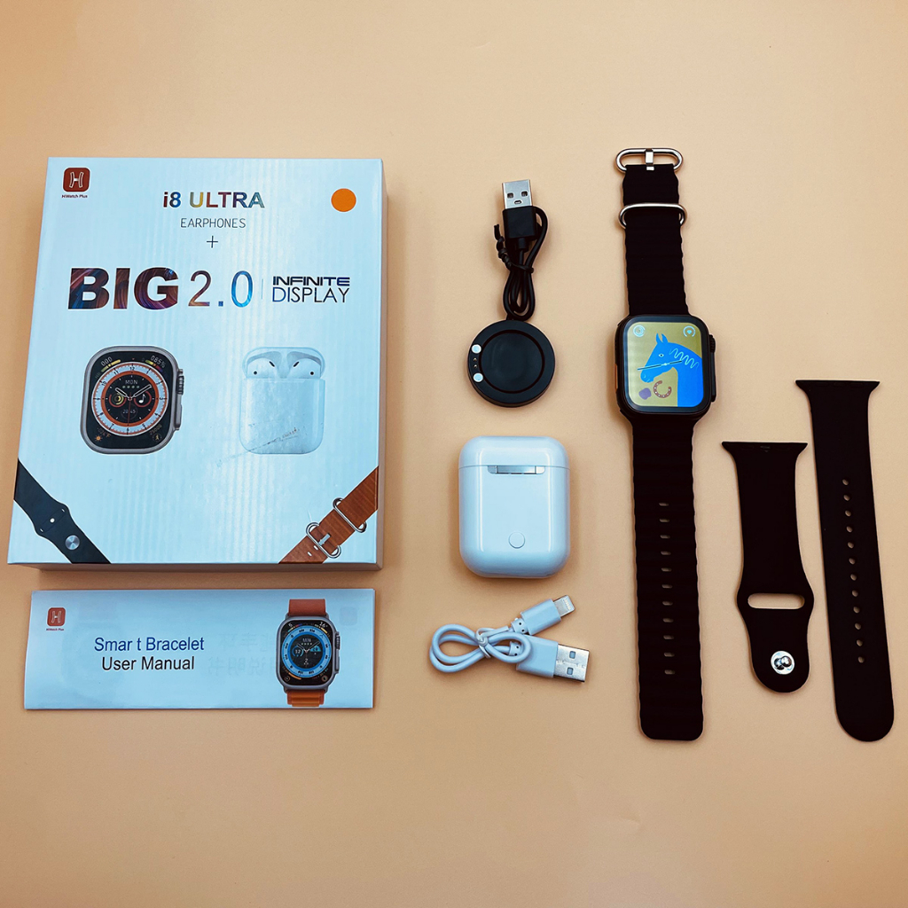 i8 Ultra Smartwatch TWS Auricular 2 en 1 BT Call BIG Reloj inteligente 2.0 pulgadas 49 mm Reloj ...