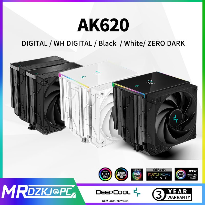 Deepcool AK620 Digital/AK620 ZERO DARK CPU Enfriador De Aire Puro Negro 6 Tubos De Calor Doble ...