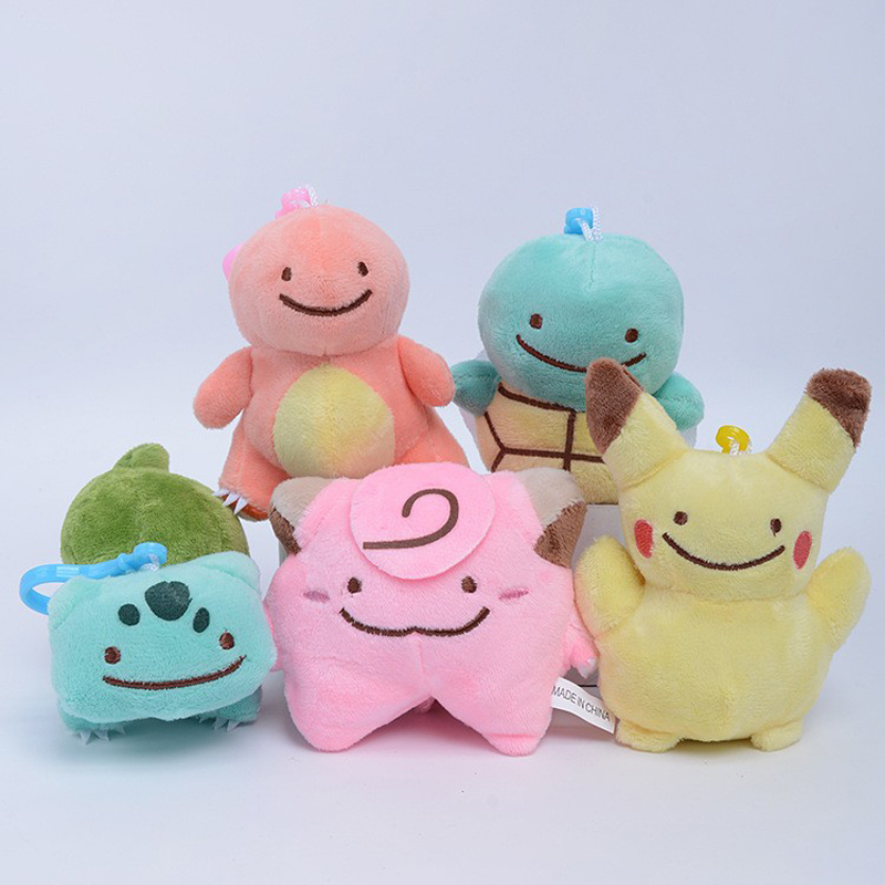 5 Unids/Set 10cm Anime Pokemon Ditto Cosplay Pikachu Bulbasaur Squirtle ...