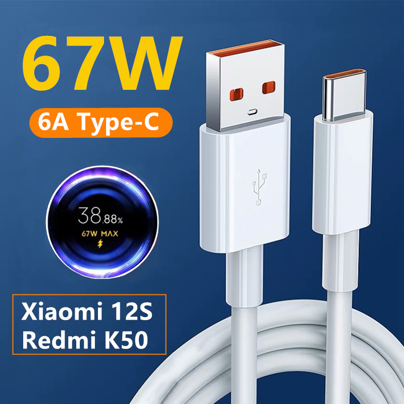 Adecuado Para Xiaomi 67W Cargador Redmi K40 Versión Mejorada Cable De Carga K40/K50 Xiaomi 12X ...