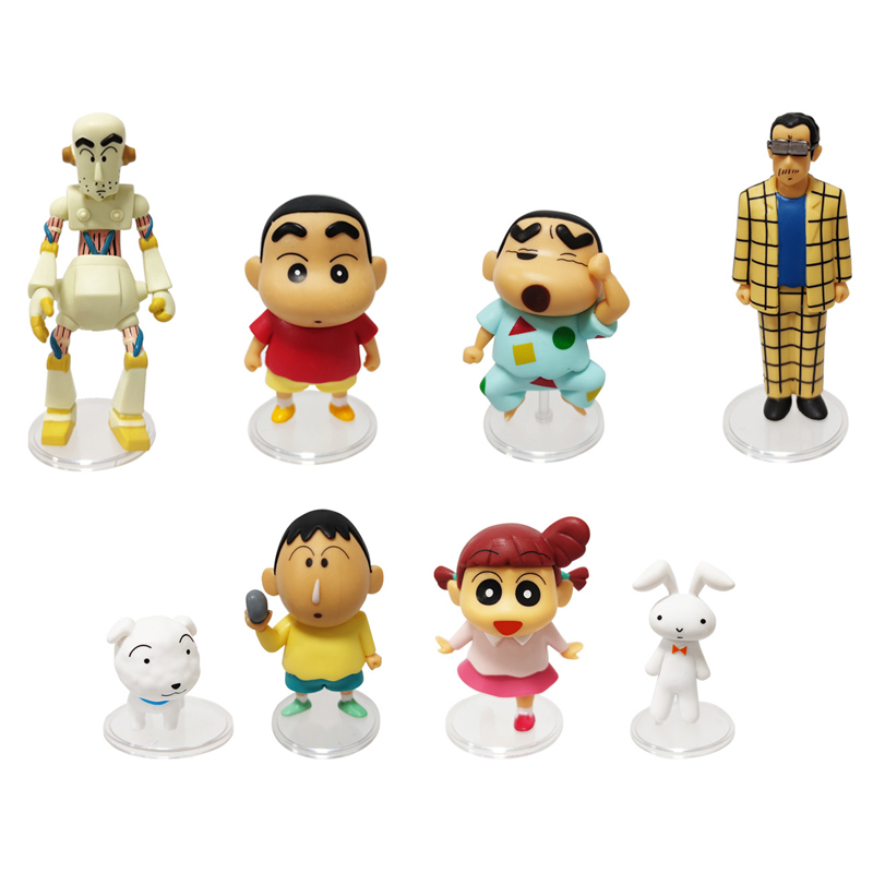 8Pcs/Set Yoshito Usui Anime Crayon Shin-chan Figura Nohara Shinnosuke ...