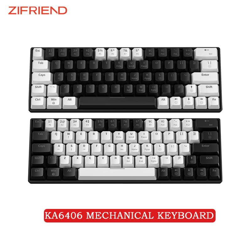 ZIFRIEND KA6406 Teclado Mecánico Negro RGB Retroiluminado 63 Teclas 60 ...