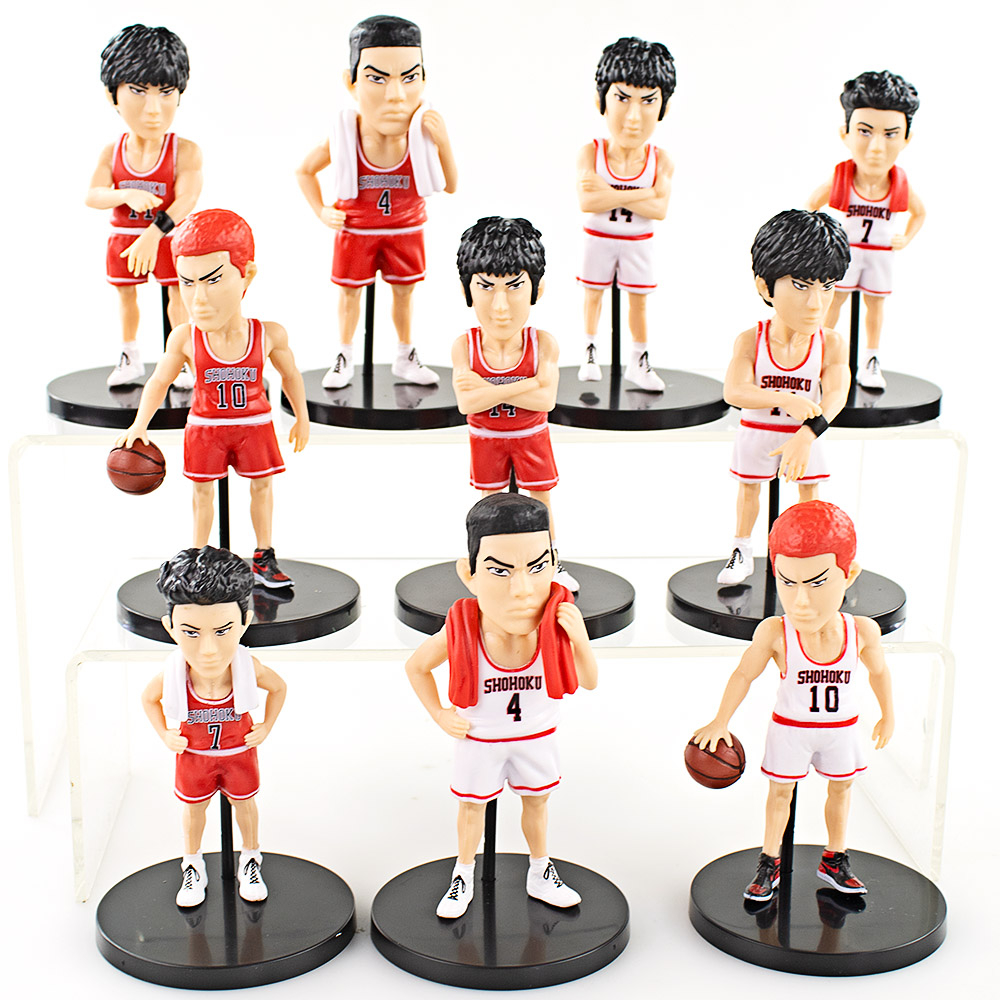 10 Unids/Set Anime Slam Dunk Figura 9cm Sakuragi Hanamichi Pvc Kaede ...