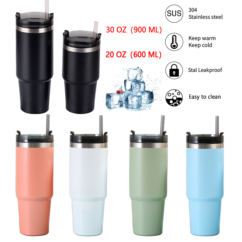 30 Oz/890 Ml Thermos Taza Termo De Acero Inoxidable De Café De Color Sólido Agua Aislada ...