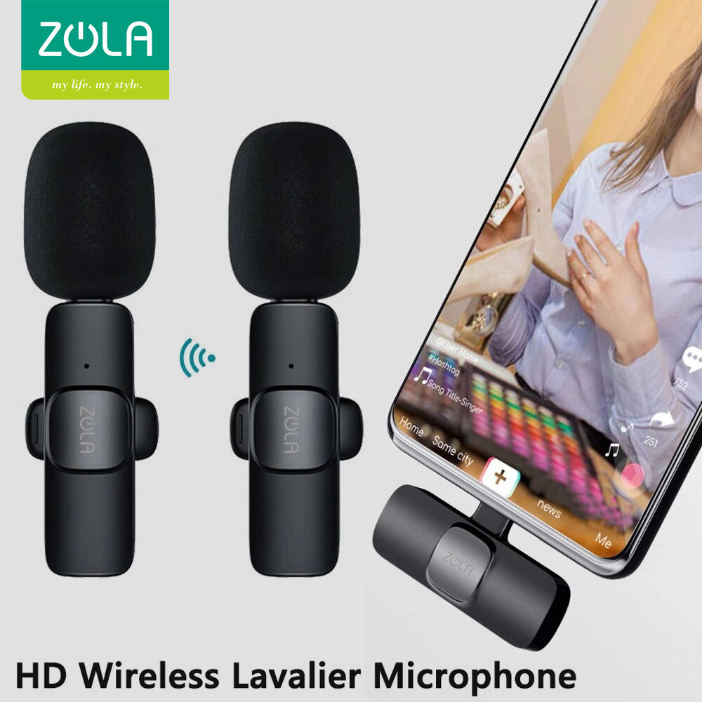ZOLA Mini Micrófono Lavalier Inalámbrico Para Grabación De Video De Audio Portátil Para IPhone ...