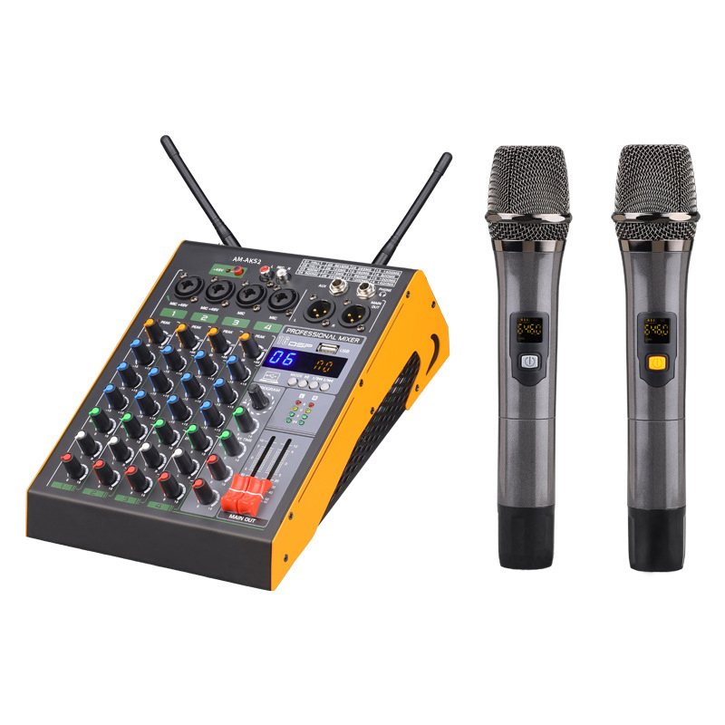 Mezclador Profesional De 4 Canales AM-AKS2 Con Bluetooth/USB/Tarjeta De ...