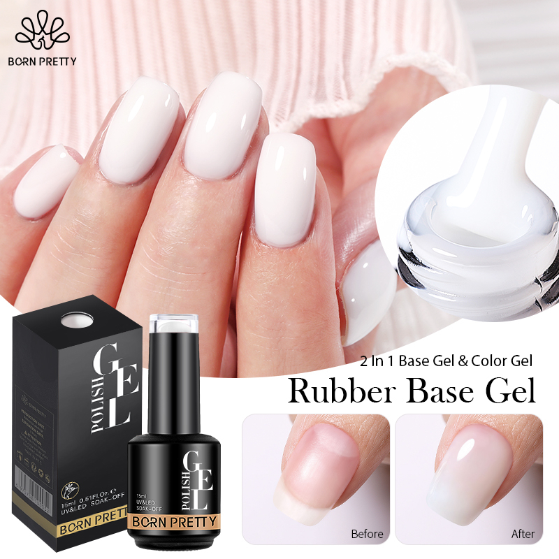 BORN PRETTY 15ml Goma Base Gel Jelly Nude Pink Glitter Semi Permanente ...