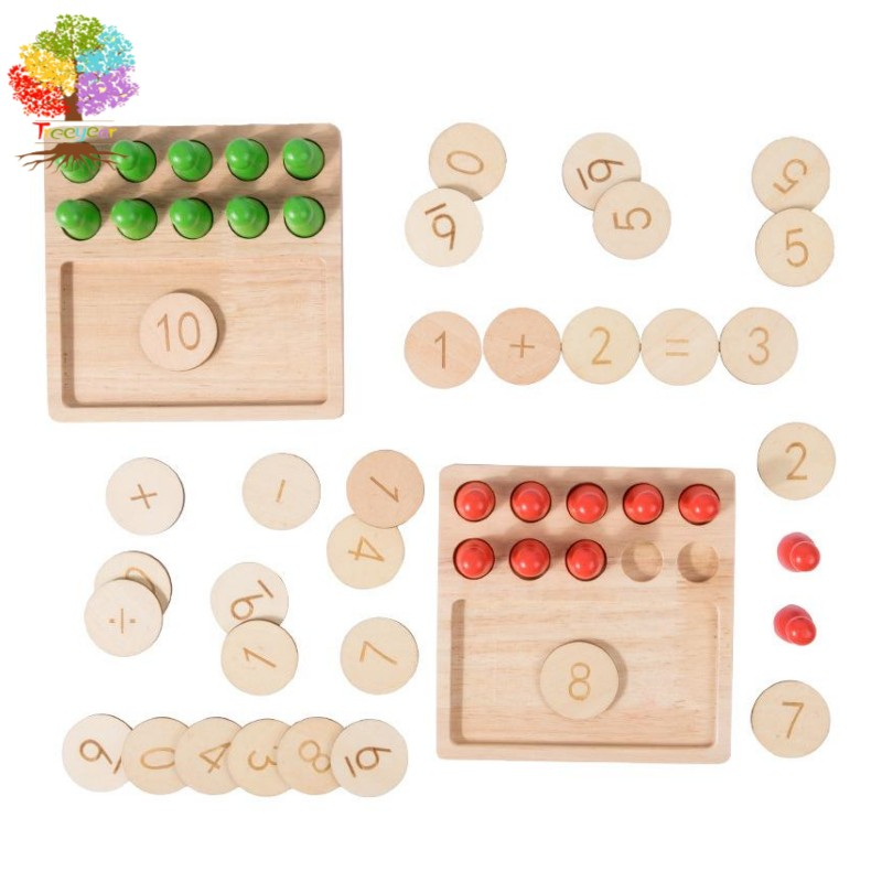 Juego De Diez Marcos De Matemáticas Montessori-Clavijas De Conteo ...