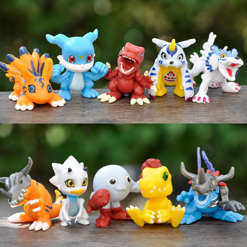 10Pcs/Set 3-4.5cm Digimon Aventura Anime Figura Gabumon Agumon Metal ...