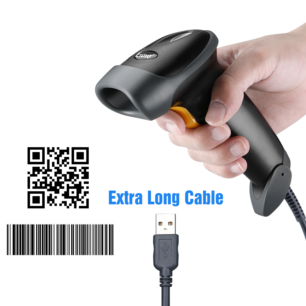 Escáner De Código De Barras 1D QR 2D Con Cable , Lector De Códigos USB ...