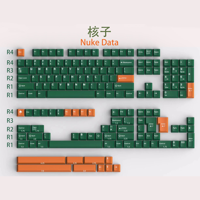GMK Nuke Data Keycaps 172Key ABS Doubleshot Cherry Profile Set Keycap ...