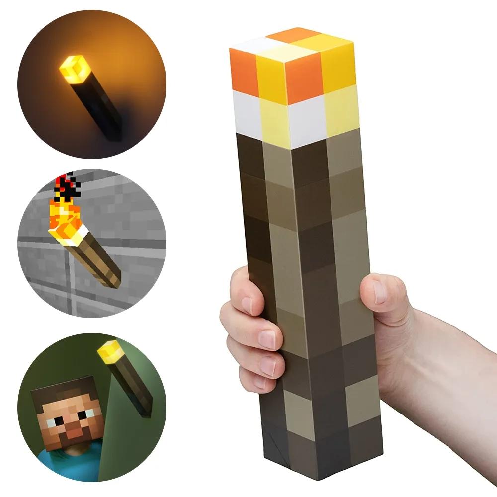 Minecraft Antorcha Led Lámpara Decoración Del Hogar usb Recargable Luz De Noche Para Sala De ...