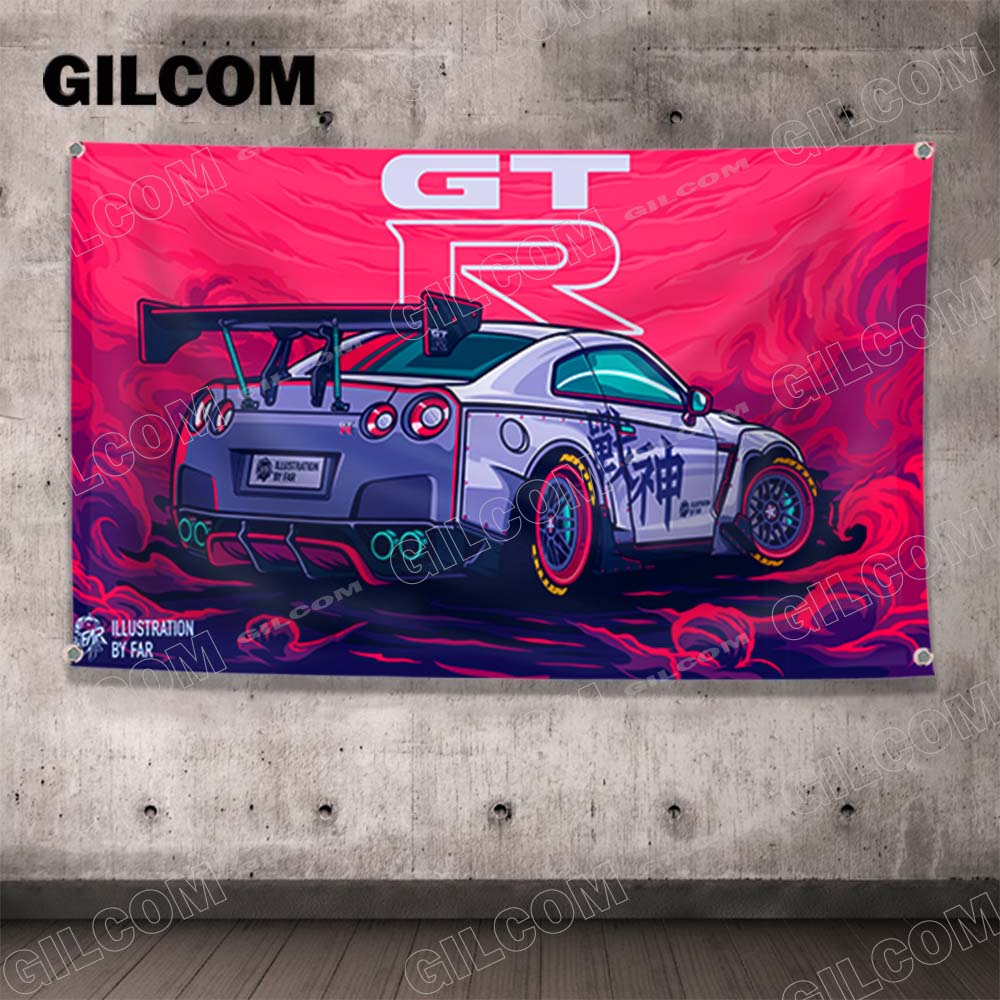 Póster De Carreras De Dibujos Animados Bandera Subaru BRZ Lancer ...