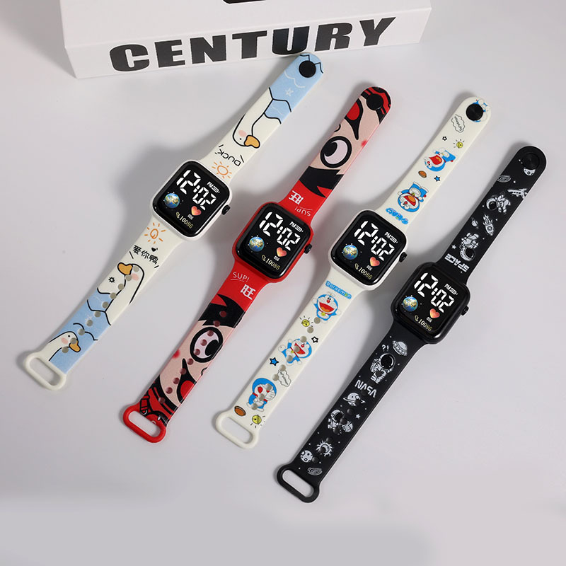 Nuevo [Tierra] Botón De Impresión De Dibujos Animados LED Reloj De La ...
