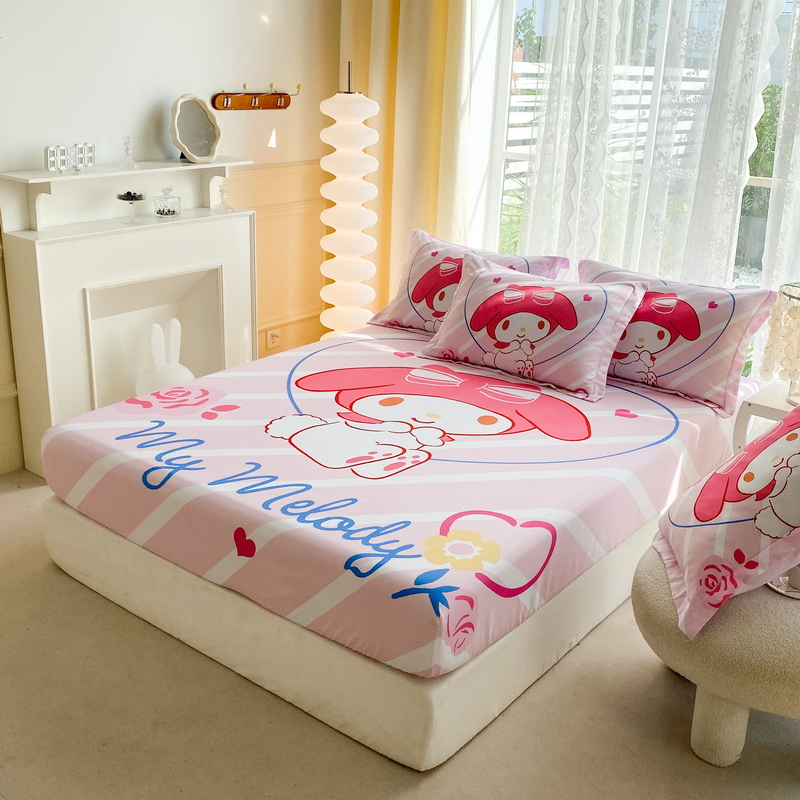 Sábana De Cama Linda Hello Kitty Sanrio Melody Kuromi Cinnamoroll Rosa ...