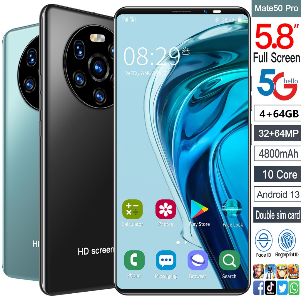 Nuevo Mate50 Pro 4G/5G Smartphone 5.8inch Memoria De Pantalla Ultra Clara 4 + 64GB Batería ...