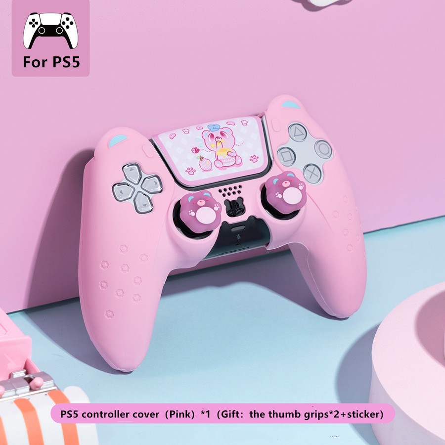 GeekShare Pink Cat Paw PS5 Controllers Skin Grips Set Antideslizante ...