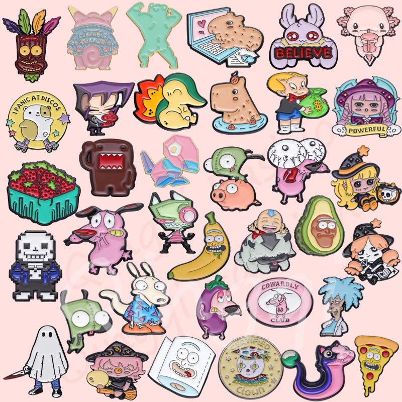50 Estilos Anime Esmalte Alfileres Broches De Dibujos Animados