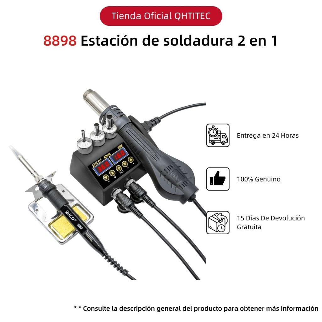 JCD Pistola De Aire Caliente Soldador 2 En 1 Estación De Trabajo De Soldadura 750W Adecuada Para ...