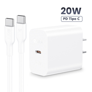 1Hora PD 20W USB C a Tipo C Adaptador De Cargador De Cable 1 Hora Carga Rápida QC 3.0 Turbo ...