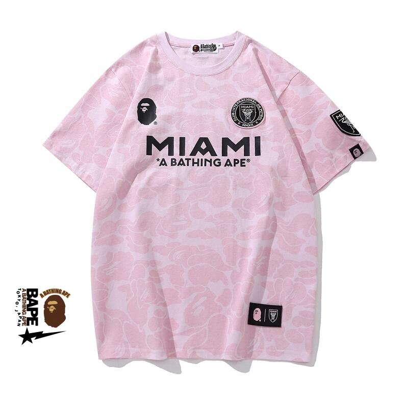 4400 Bape Rosa Impreso Moda Mujeres Camiseta Hombres Manga Corta ...