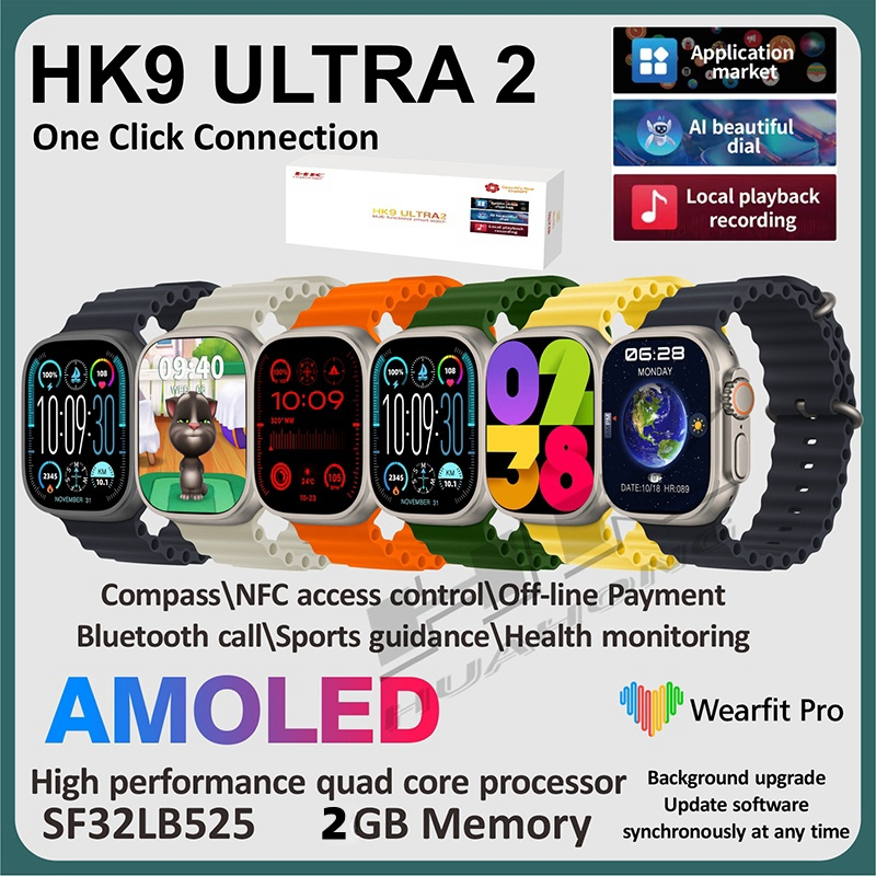 HK9 Ultra 2 AMOLED Reloj Inteligente Hombres HK8 pro max Actualizado ChatGPT NFC Smartwatch 2GB ...