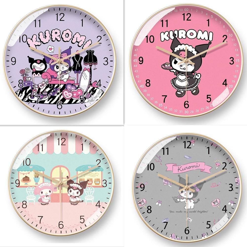 20CM Kawaii Anime Sanrio Kittys Kuromi Reloj De Pared De Dibujos ...