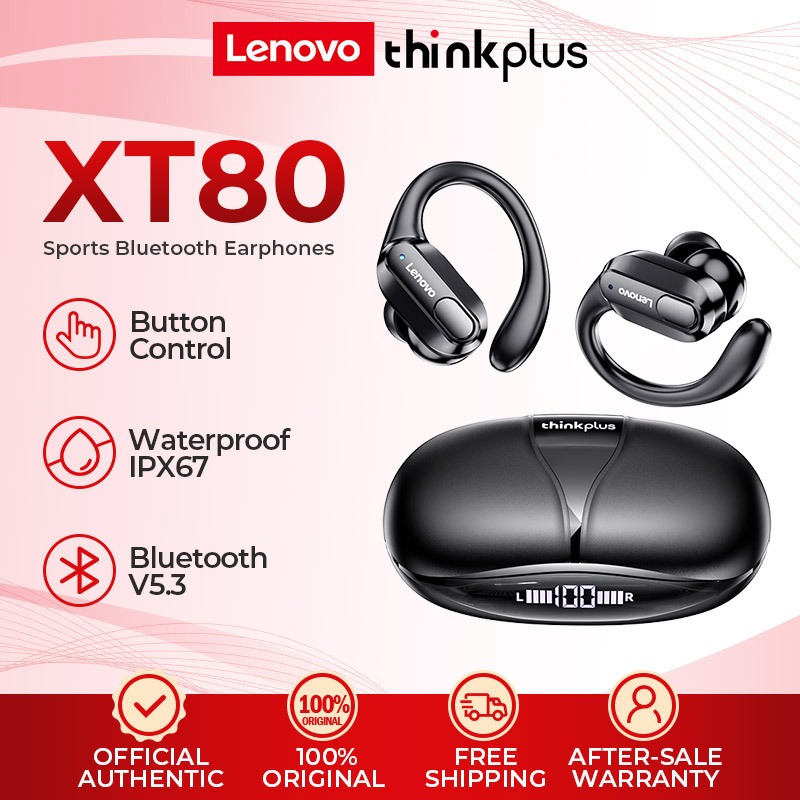 Lenovo XT80 Audífonos Auriculares Deportivos Bluetooth 5.3 Inalámbricos Con Micrófono HiFi ...
