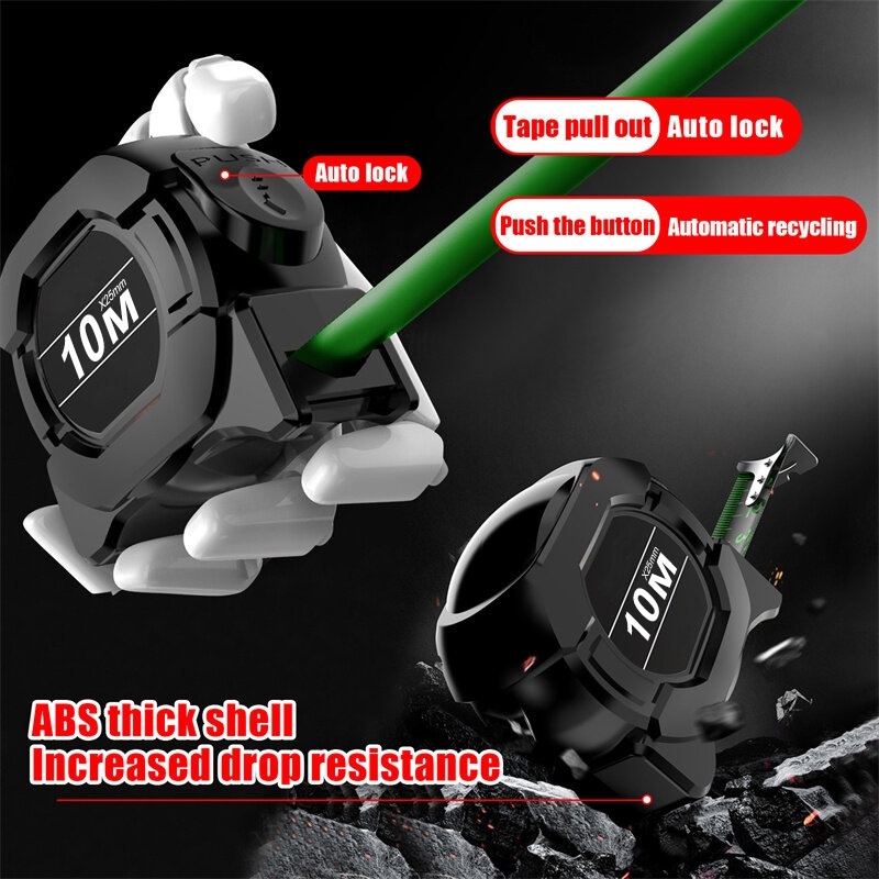 Cinta Métrica Fluorescente Perfecta De Alta Precisión De 5/10M Negra ...