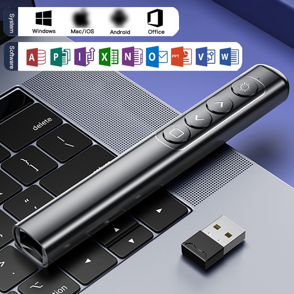 Presentador Inalámbrico De Powerpoint Clicker Y Puntero Con Láser PPT ...