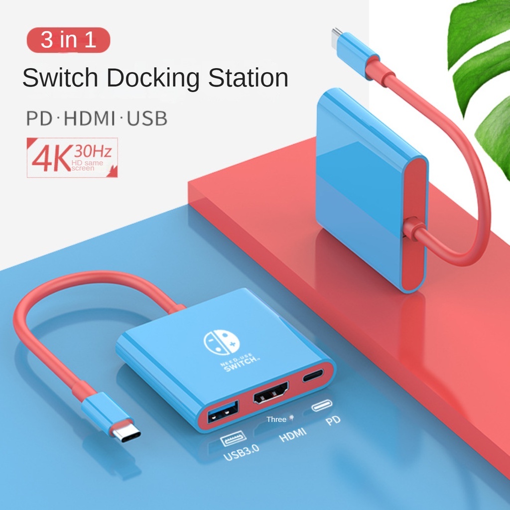 Adaptador Typec A HDMI 3en1 USB C Hub Estación De Acoplamiento Tipo Nintendo Switch OLED Dock TV ...