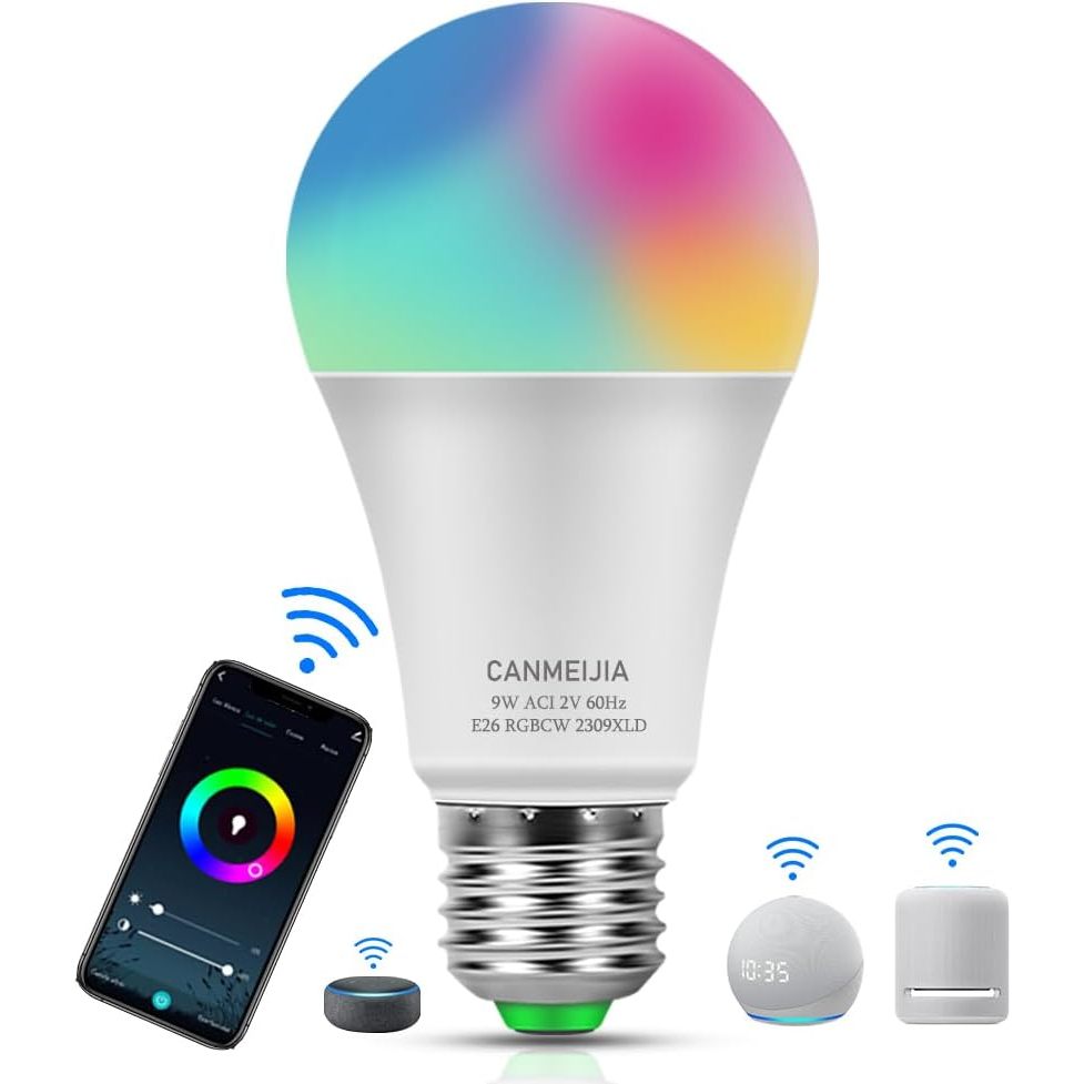 CANMEIJIA RGB Focos Inteligentes Alexa,9W E27 3000K-6500K Focos ...