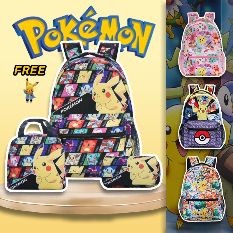 Pokemon Niños Bolsa Escolar Pikachu Escuela Primaria Y Secundaria ...