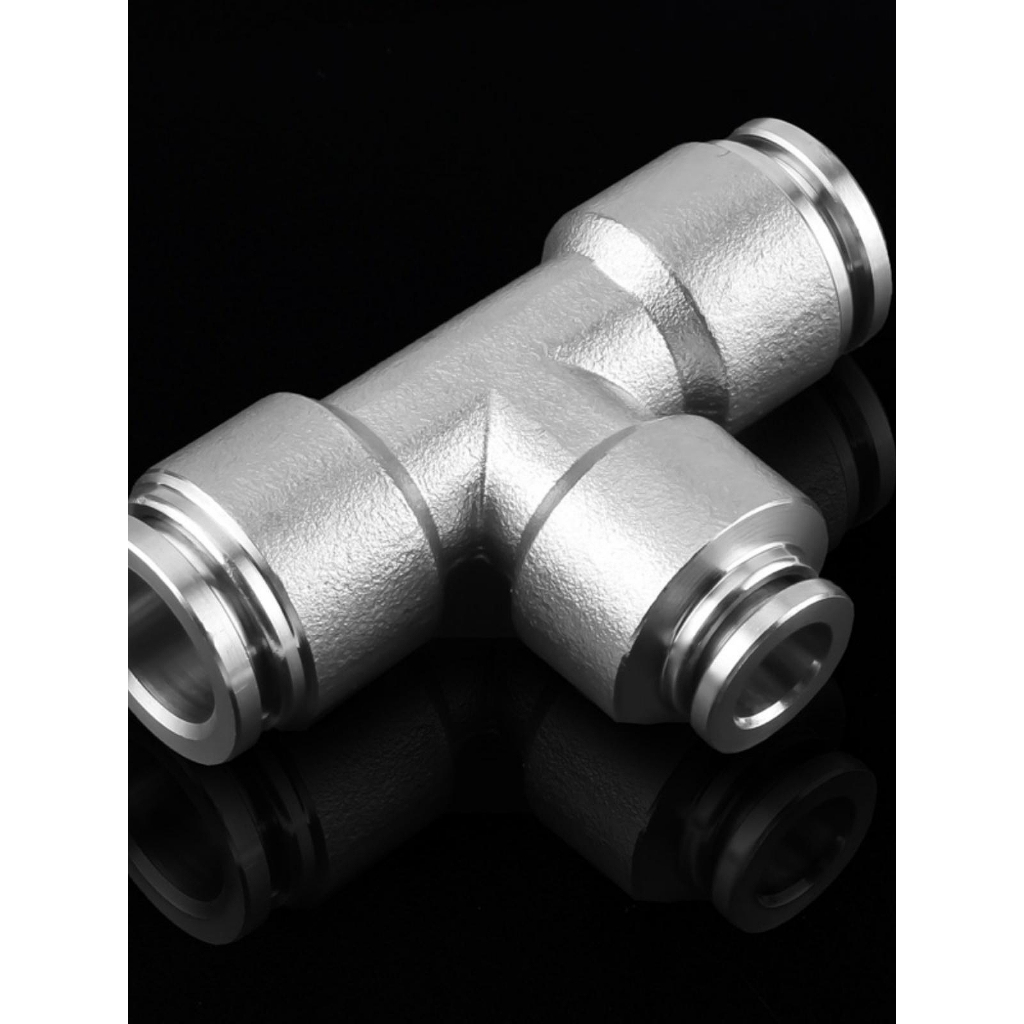 Conector Rápido Neumático En Forma De T Acero Inoxidable 304 PE-4/6/8 ...