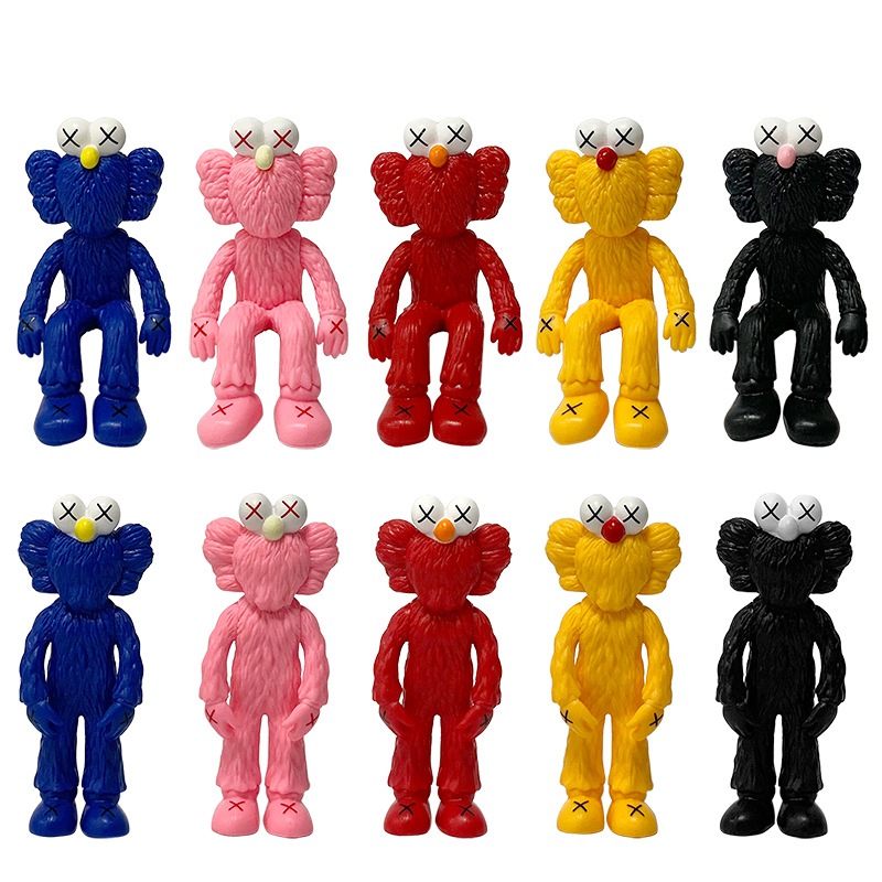5Pcs/Set Barrio Sésamo Anime Figura XX Ojos KAWS Elmo Gran Pájaro ...
