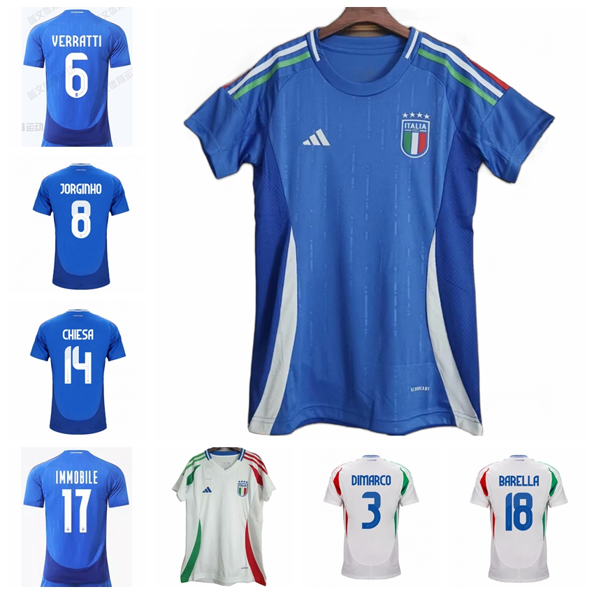 2024-25 Italia Casa Fuera De Las Mujeres De La UEFA Euro Campeonato De Fútbol Jersey Verratti ...