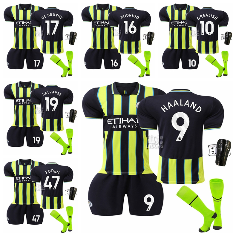 Temporada 2024-25 Manchester City F.C . Away Fútbol Adulto Niños Jersey ...
