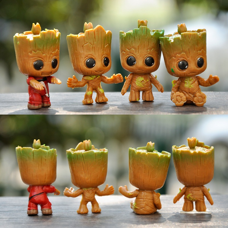 4Pcs/Set 4.5cm Anime Guardianes De La Galaxia Figura Groot Bebé ...