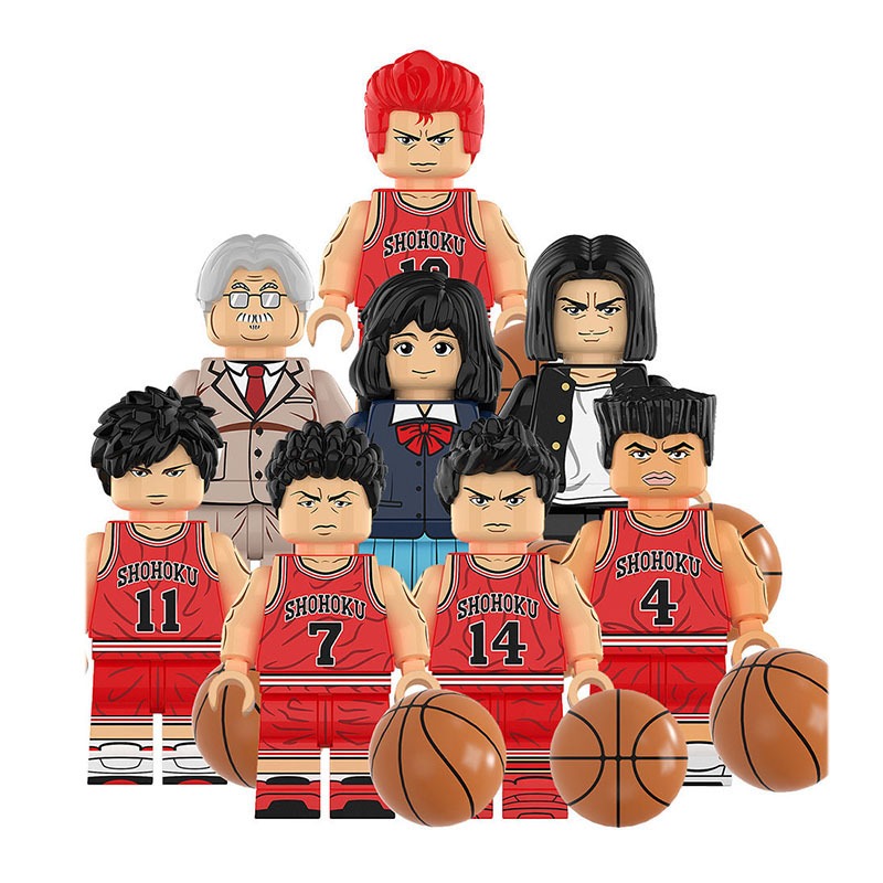 Slum Dunk Anime Ladrillos Shohoku Sakuragi Hanamichi Kaede Rukawa ...