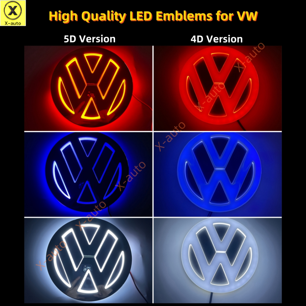 Volkswagen 5D & 4D Coche LED Emblema Insignia Luz-Se Ajusta A La Parte ...